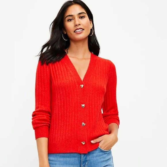 LOFT | Sweaters | Redheart Button Cardigan Sweater | Poshmark